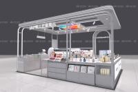 China BKC018 Luxury Cosmetic Mall Booth Space-Saving Makeup Kiosk Design for Perfume Shop Decoration for sale