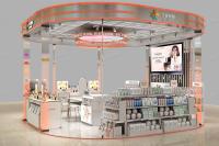 China BKC006 Branded Perfume Bar Kiosk Cosmetic Store Display Furniture Perfume Kiosk Stands for Mall for sale