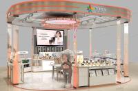 China BKC006 Branded Perfume Bar Kiosk Cosmetic Store Display Furniture Perfume Kiosk Stands for Mall for sale
