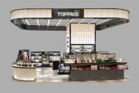 China BKC020 Luxury Makeup Booth Design Cosmetic Kiosk Mall Display for Beauty Store Interior Design for sale