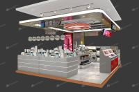 China BKC025 Customized Cosmetic Kiosk Mall Space-Saving Beauty Kiosk Design for Makeup Store Interior Design for sale