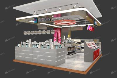 China BKC025 Customized Cosmetic Kiosk Mall Space-Saving Beauty Kiosk Design for Makeup Store Interior Design for sale