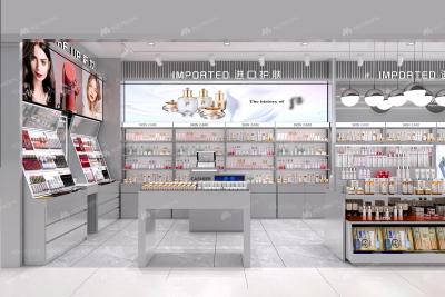 China BKC028 Perfume Exhibition Booth Design Beauty Kiosk Mall Beauty Display Furniture Cosmetic Rack for Shop for sale