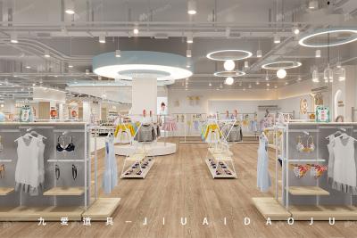 China BBC019 Korean Minimalist Baby Clothes Store Interior Design Beanie Baby Display Case for Customized Store Decoration for sale