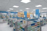 China 05-QWJYS005 Avant-Garde Minimalist Pharmacy Display Shelves Medicine Shop Decoration for Pharmacy Shop Interior Design for sale