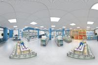 China 05-QWJYS005 Avant-Garde Minimalist Pharmacy Display Shelves Medicine Shop Decoration for Pharmacy Shop Interior Design for sale