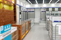 China 02-DYJYS005 Drugstore Shop Display Pharmacy Interior Design Wooden Pharmacy Display Rack for Branding Shop Design for sale