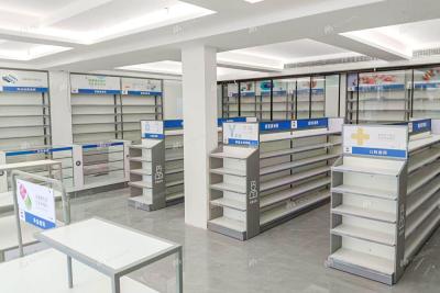 China 02-DYJYS006 Pharmacy Counter Pharmacy Medicine Shelf Branded Store Design Display for Drugstore Store Furniture for sale
