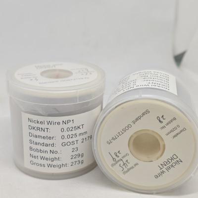 China 99.4% 99.9% Ultra Thin Nickel Wire N4 N6 NP1 NP2 0.025 Mm Nickel Wire For Mesh for sale
