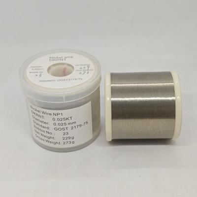 China Bright Surface Ultrafine Ultra Thin Nickel Wire 0.025mm NP1 NP2 For Nanotechnology Research for sale