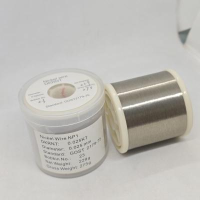 China Diameter 0.025 mm N4 N6 Pure Nickel Ultra Thin Nickel Wire With 99.4 99.9 Purity for sale