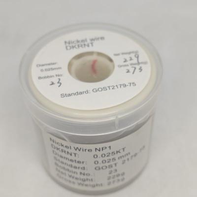 China Research Grade Pure Nickel 99.9 99.95 Purity NP1 NP2 Ultra Thin Nickel Wire 0.025mm for sale