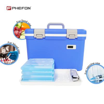 China Phefon Portable Medical Cooler Box With Polyurethane Foam Insulation Temperature Display For Medical Cold Chain Transport for sale