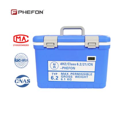 China Portable UN3373 Cooler Box For Diagnostic Specimen And Biological Sample Transport Includes UN3373 Secondary Package Container 3PCS For 0°C To 10°C Shipping for sale