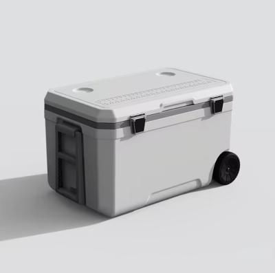 China 70L Plastic Ice Cooler Box with Wheels for Camping 8.7kg for sale
