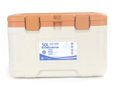China 50L Plastic Ice Cooler Box With Wheels Waterproof and Thermal Insulated Hard Cooler for Outdoor Activities for sale