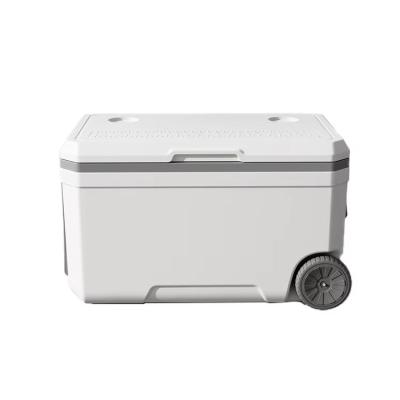 China Source Manufacturer 70 Liters Hard Ice Cooler Box With Wheels Long Retention Support Customize for sale