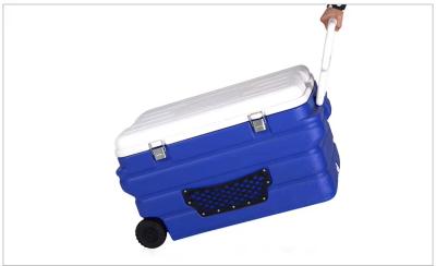China Phefon 90L Outdoor Ice Cooler Box Large Injection Coolers With Wheels Cold Chain Box  For Temperature-Sensitive Products for sale