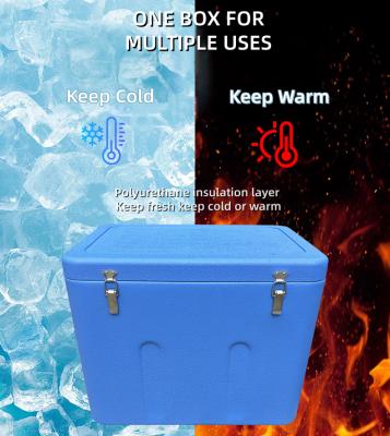 China 100L Multi-functional Ice Insulated Cooler Box With Handle For Cold Chain Storage for sale