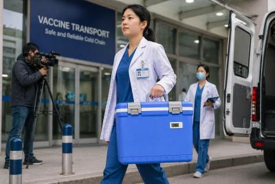 China Phefon Brand CE Qualified Medical Cooler Box Cooling Duration Up To 24 Hours For Medical Sample Cold Chain Preservation for sale