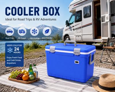 China PU Insulation Ice Cooler Box Ideal Road Trip RV Travel Hiking Mountain Biking Yacht Boat Fishing Tailgate Party Optional Temperature Install for sale