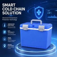 China FS-10L portable blood specimen cold chain cooler box featuring stackable design ensures temperature maintenance for specimen transport for sale