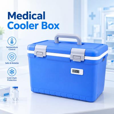 China Medical Cold Chain Cooler Box, Portable Isothermal Transport Case With Temperature Recorder, 2‑8°C Constant Temperature Carrier For Vaccines, Pharmaceutical Drugs, Lab Specimens And Reagents For Hospi for sale