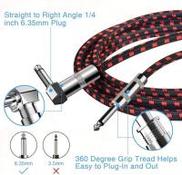China Braid Jack Electric Tweed Guitar Cables 6.35MM With Noiseless Technology for Professional Audio for sale
