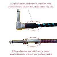 China Braid Jack Electric Tweed Guitar Cables 6.35MM With Noiseless Technology for Professional Audio for sale