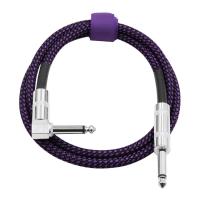 China Braided 6.35mm Angle-to-Straight Electric Guitar Cable for Professional Audio Instruments for sale