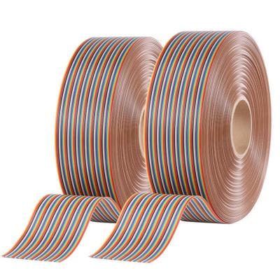 China UL2651 28AWG 1.27mm Pitch Rainbow Ribbon Harness Flat Cable for Industrial Applications for sale
