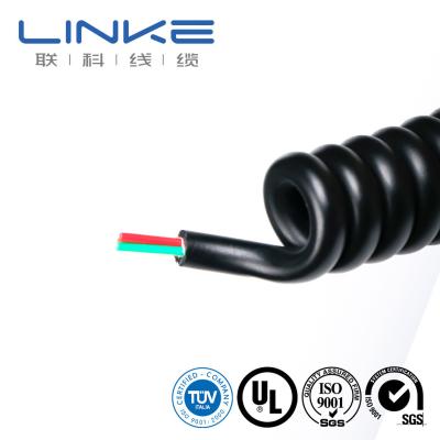 China Copper Conductor Spring Cable with XLPE Sheath and 300-600V Rated Voltage for Industrial Applications for sale