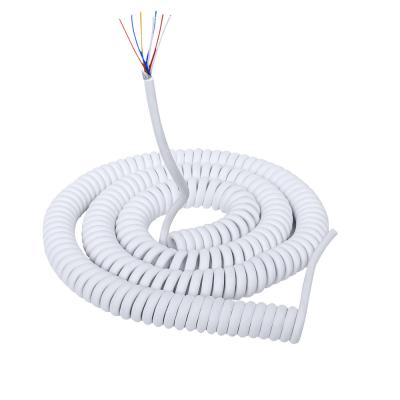 China Tinned Copper Spiral Cable 300V Spring Coiled Industrial Control Cable Customizable for sale