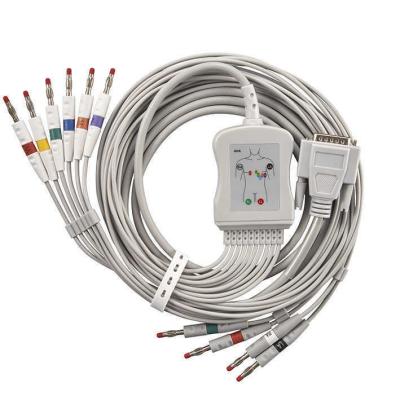 China TPU Sheath ECG Cable with Tinned Copper Core and Customization Options for Medical Equipment for sale