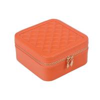 China Custom Quilted Leather Travel Jewelry Box, Portable Jewelry Organizer Storage Case for sale