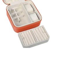 China Custom Quilted Leather Travel Jewelry Box, Portable Jewelry Organizer Storage Case for sale