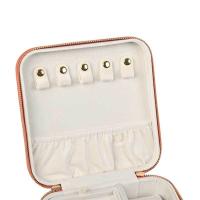 China Custom Quilted Leather Travel Jewelry Box, Portable Jewelry Organizer Storage Case for sale