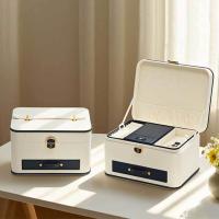 China Premium Customizable PU Leather Jewelry Box with Mirror for sale