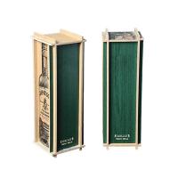 China Custom Engraved Logo Premium Wood Material Sliding-lid Wine Gift Box with Smooth Slide Design for sale