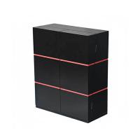 China Luxurious Double‑Door Empty Wooden Wine Bottle Box, Custom Hardwood Wine Gift Storage Box for sale