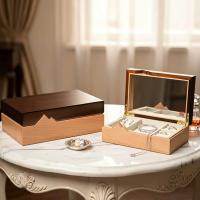 China Handcrafted Wooden Jewelry Box with Carved Groove Design, Custom Wholesale Wood Jewellery Gift Box for sale