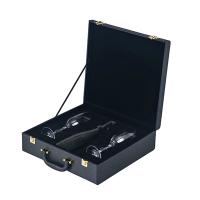 China Personalized PU Leather Wine Gift Box With Handle Wholesale Manufacturer for sale