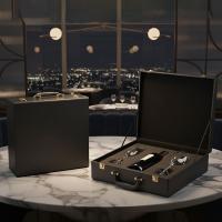 China Personalized PU Leather Wine Gift Box With Handle Wholesale Manufacturer for sale