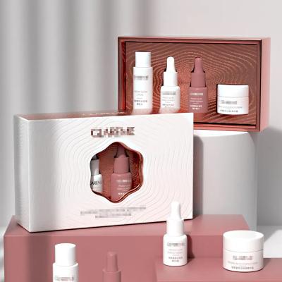 China Custom Luxury Frosted Cosmetic Gift Box Flip Top Skincare Lyophilized Powder Packaging Wholesale for sale