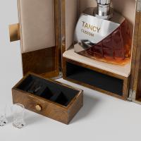 China Luxury Double Door Wooden Liquor Gift Box With Drawer Whiskey Brandy Box Wholesale for sale