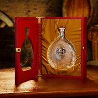 China Red Leatherette XO Brandy Gift Box Luxury Single Spirit Bottle Packaging Wholesale for sale