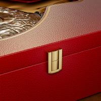 China Red Leatherette XO Brandy Gift Box Luxury Single Spirit Bottle Packaging Wholesale for sale