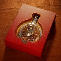 China Red Leatherette XO Brandy Gift Box Luxury Single Spirit Bottle Packaging Wholesale for sale