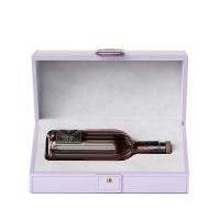 China Purple Leather Flip Top Liquor Gift Box With Handle Drawer Whiskey Box Wholesale for sale