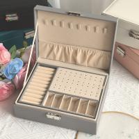 China Multi Layer Leather Jewelry Box Luxury Necklace Earring Storage Organizer Wholesale for sale